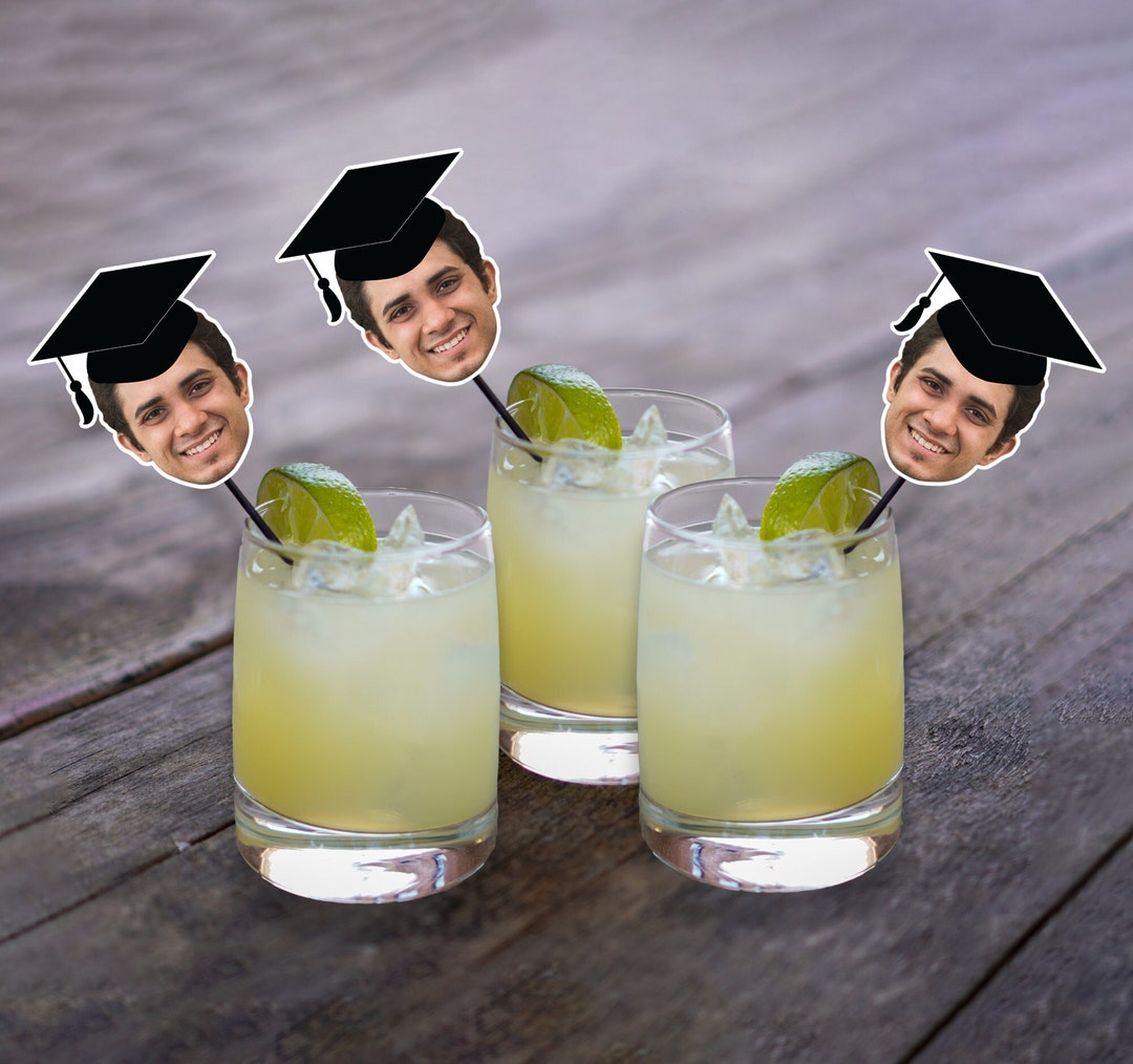 Custom Graduation Face Drink Stirrers, Graduation Party Decor, 2025 ...