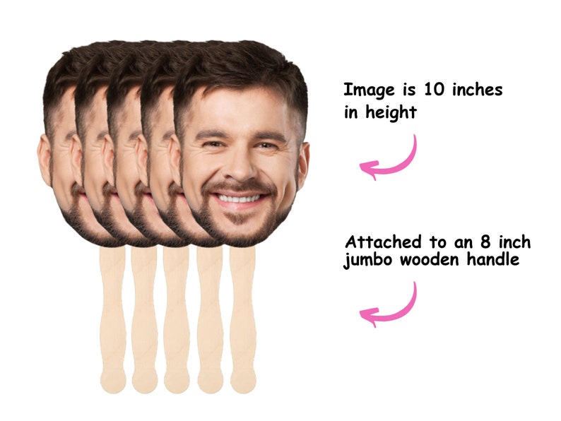 Custom Face Fans on a Stick, Face Cutouts for Bachelorette, Big Head ...