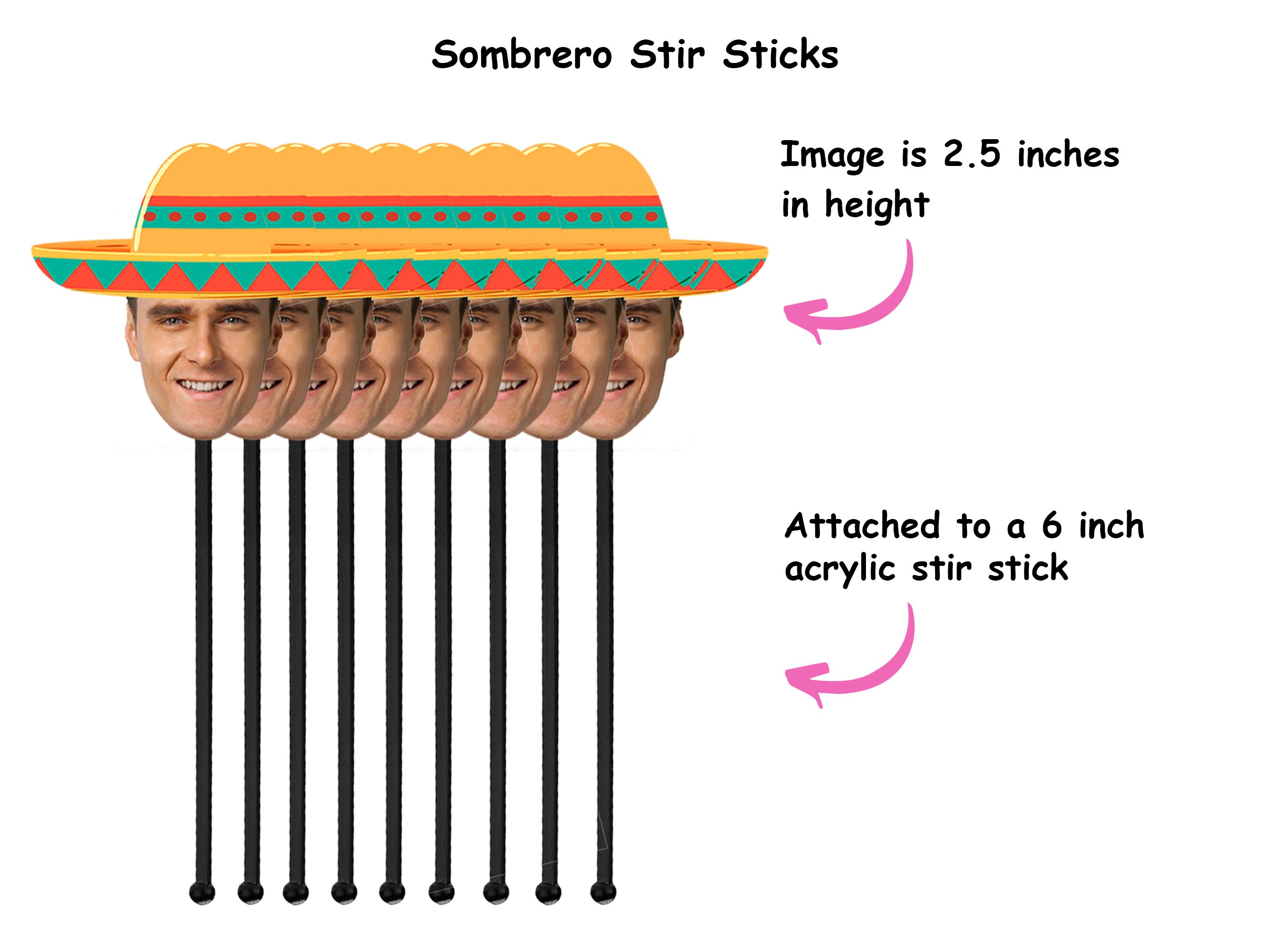 Fiesta Drink Stirrers With Bride and Groom Face for Wedding ...