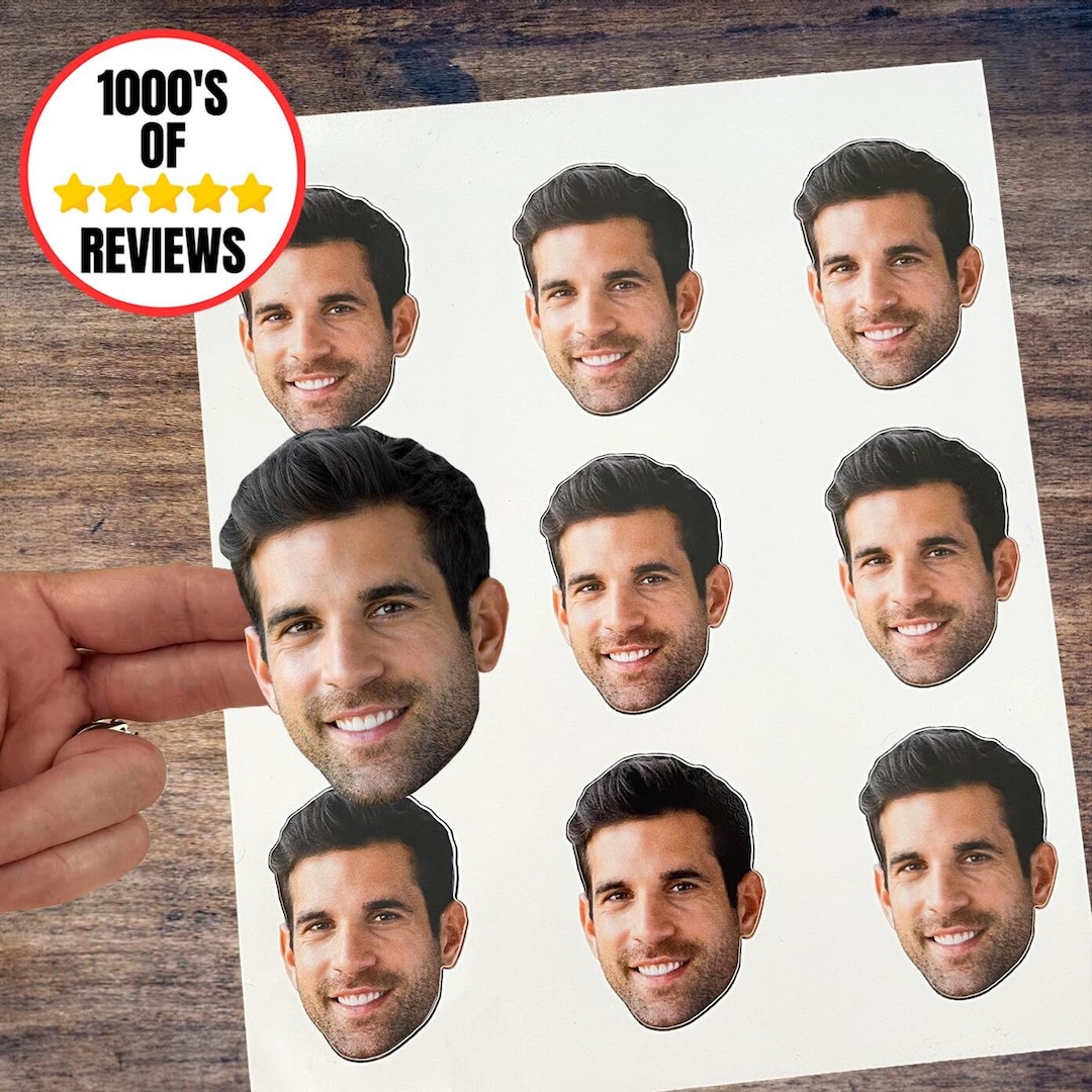 Custom Face Stickers for Birthday, Personalized Stickers for Retirement ...