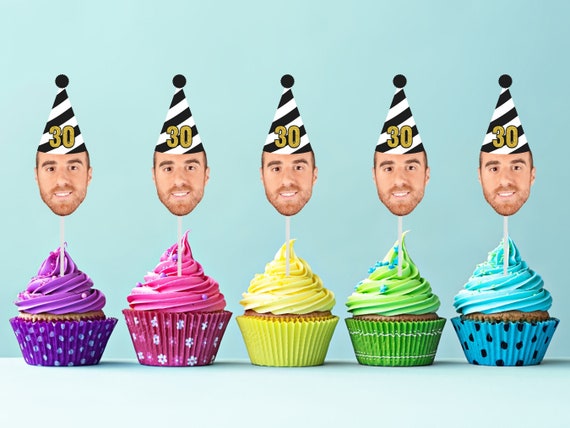 Custom Face Cupcake Toppers Personalized Photo Toppers | Etsy
