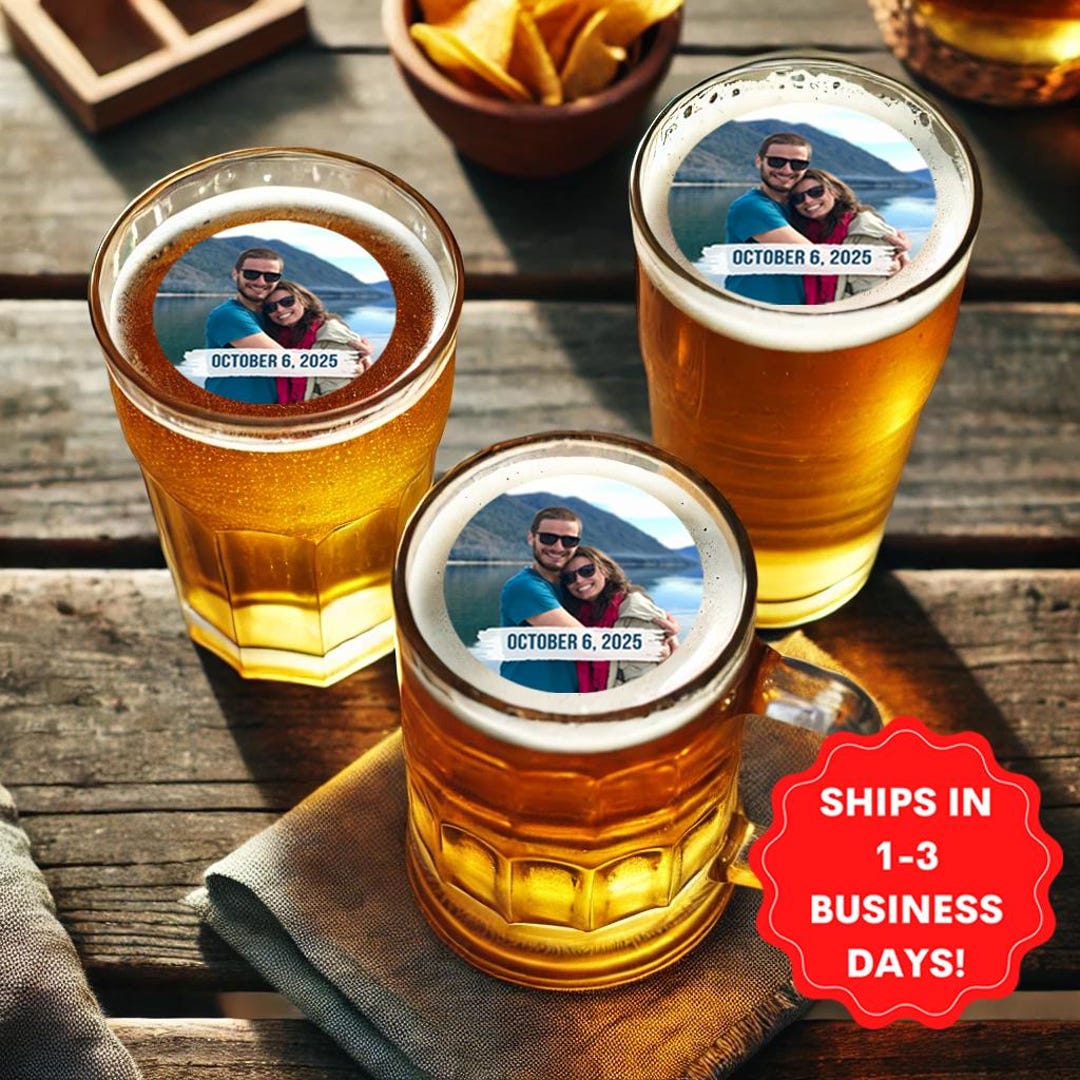 Drink Toppers With Couple Photo, Custom Wedding Cocktail Toppers ...