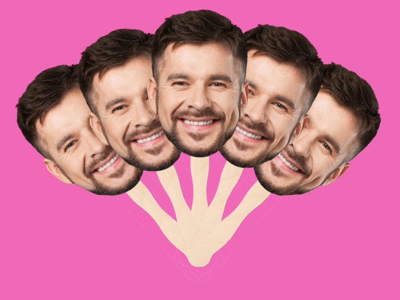 Custom Face Fans on a Stick, Face Cutouts for Bachelorette, Big Head ...