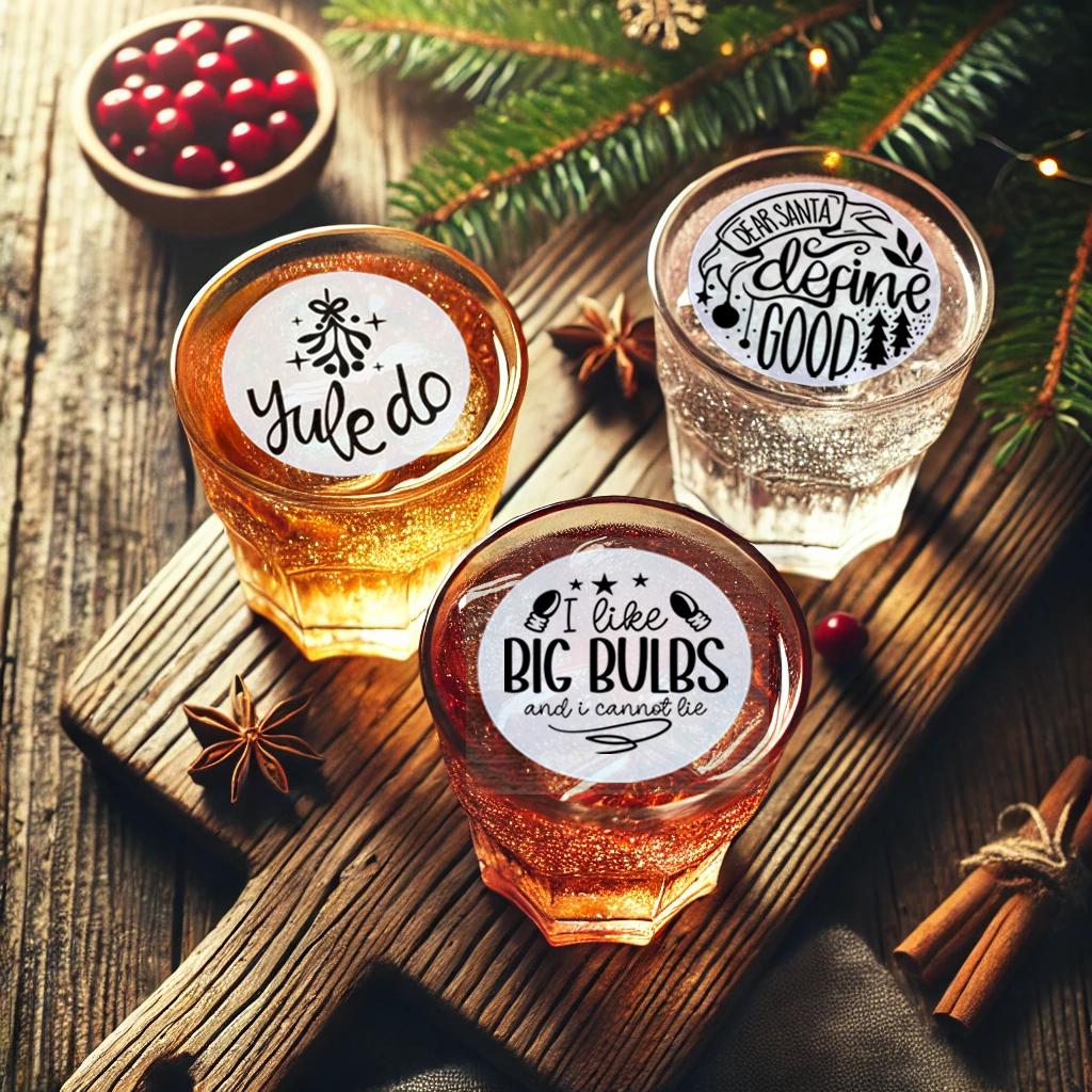 Custom Cocktail Toppers With Funny Christmas Quotes, Edible Drink Decor ...