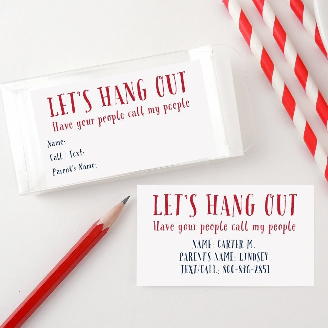 Personalized Play Date Calling Cards, Kids Contact Info - Etsy