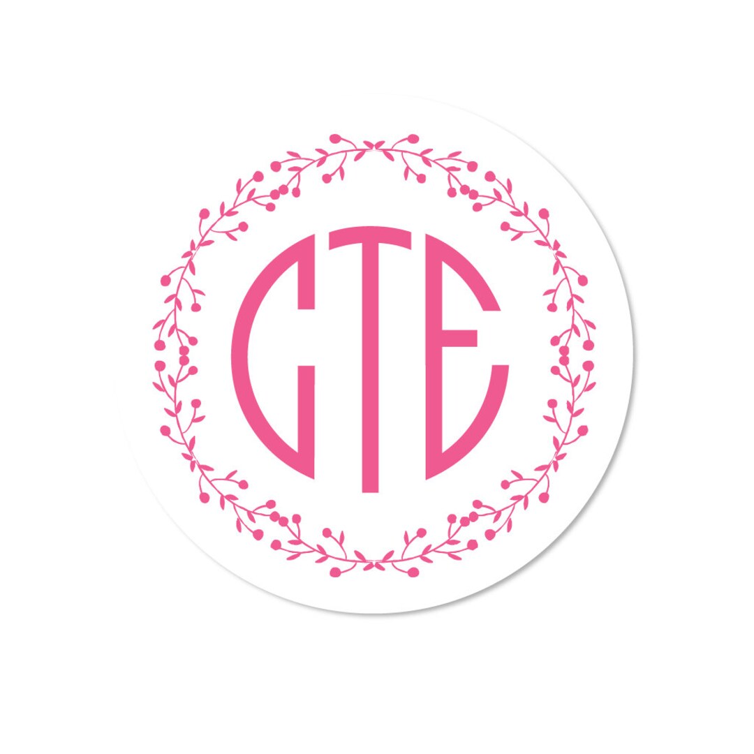 Custom Monogram Stickers, Personalized Birthday Favor Stickers ...