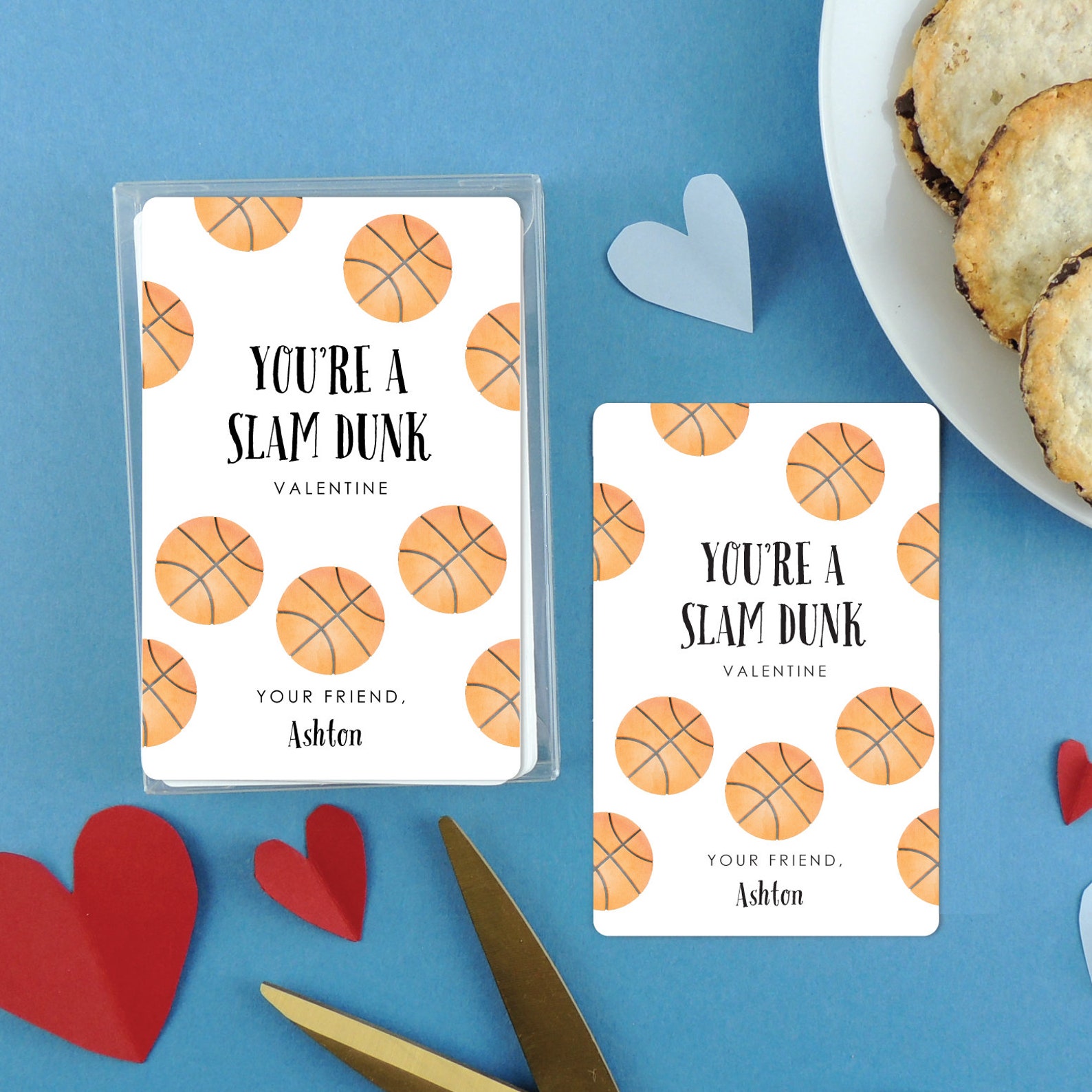 Personalized Kids Valentine Cards for School, Classroom Valentine's Day ...