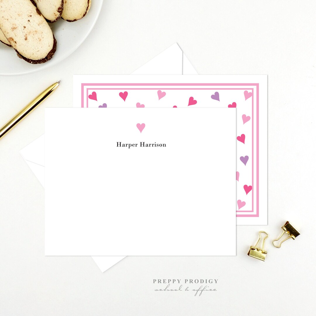 Personalized Stationery Note Card Set, Kids Custom Thank You Notes for ...