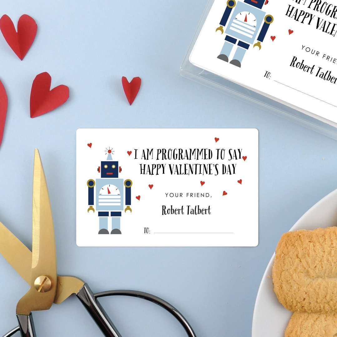 Personalized Kids Valentine Cards for School, Valentine's Day Cards ...