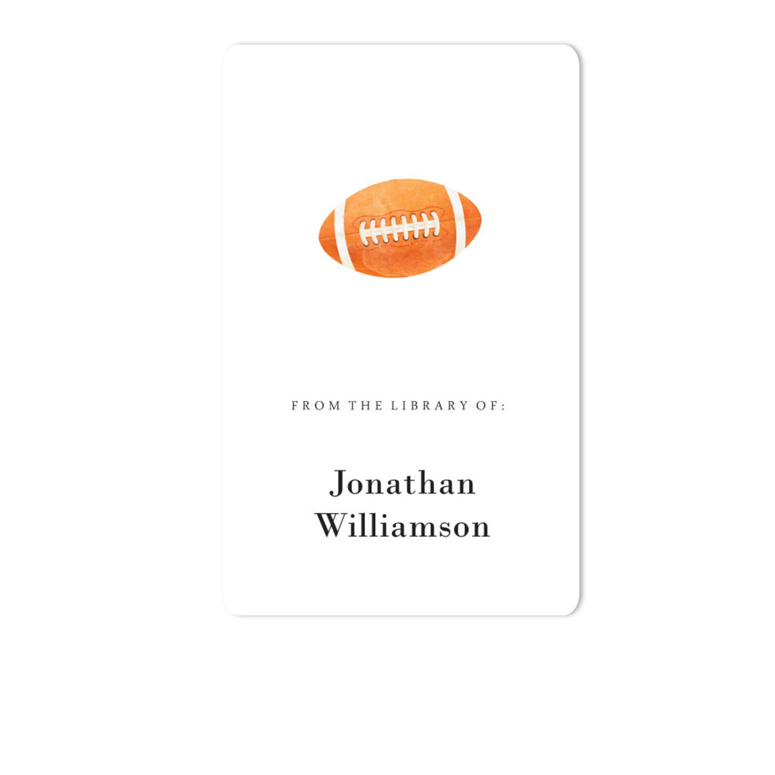 Personalized Bookplate Stickers Football Bookplates for | Etsy