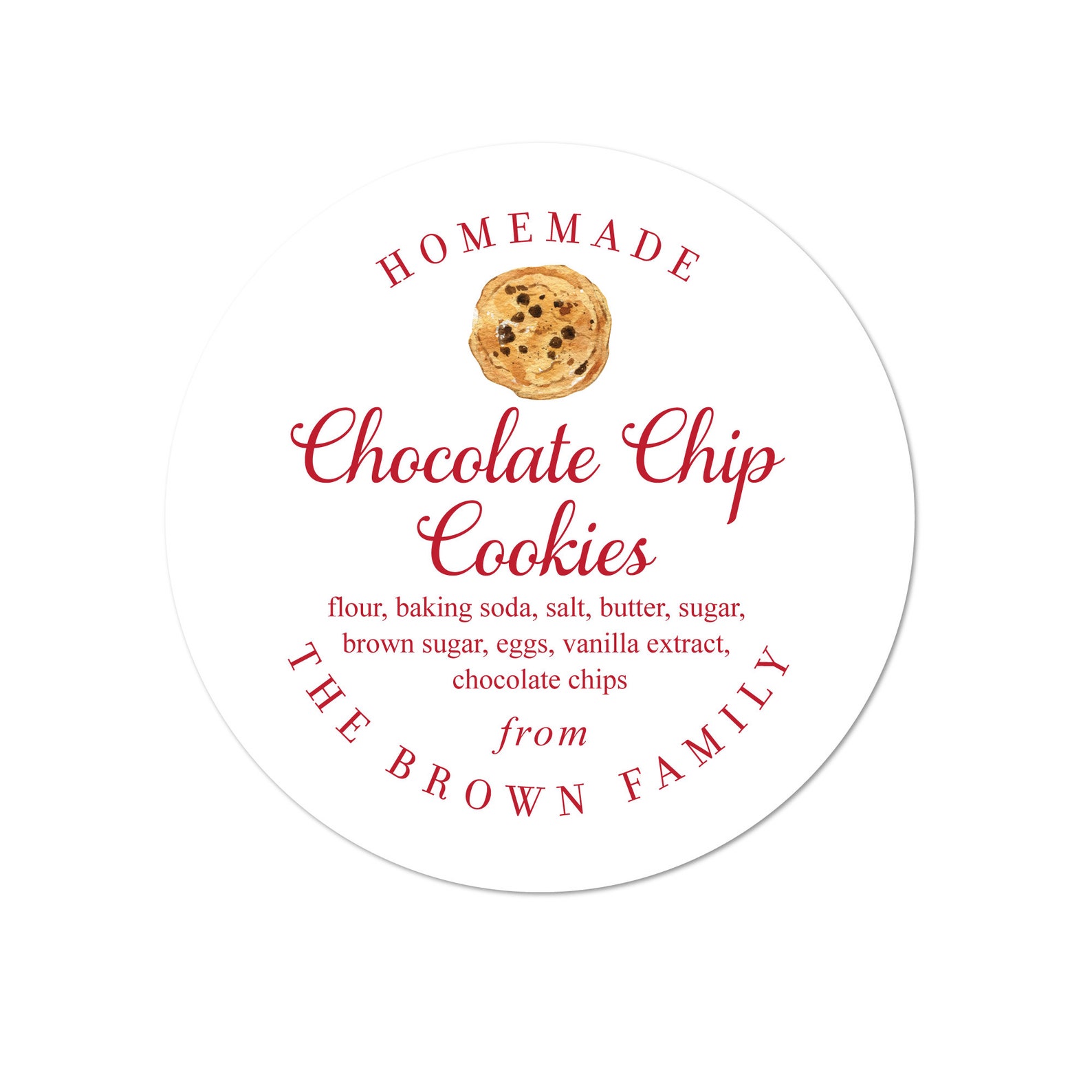 Personalized Cookie Label Stickers, Baking Labels, Baking Stickers ...