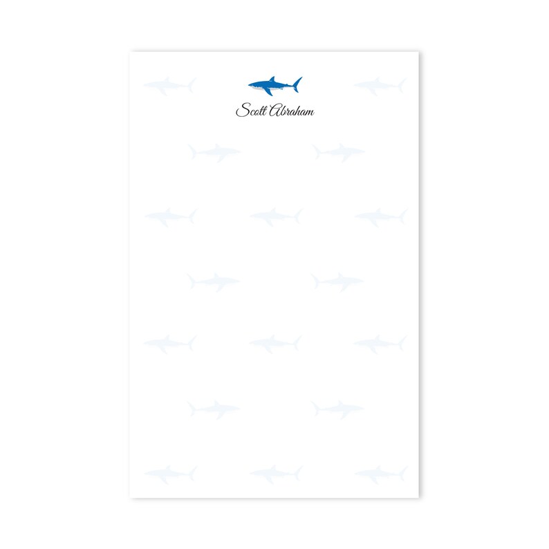 Personalized Shark Notepad, Custom Stationery - Etsy