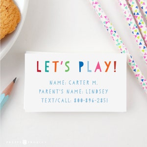 Play Date Calling Cards, Kids Calling Cards, Boys, Girls, Kids ...