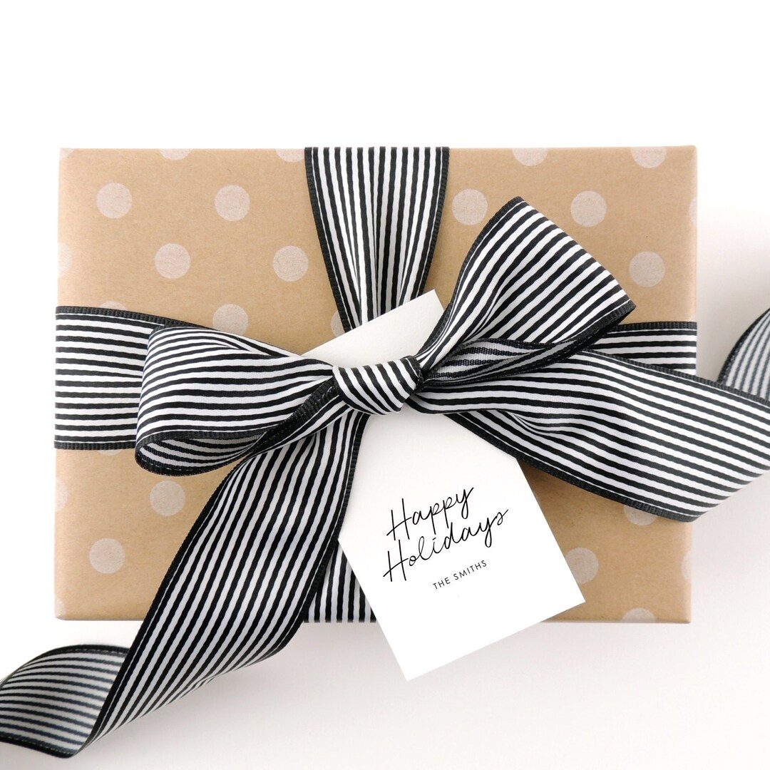 Personalized Happy Holidays Gift Tag, Holiday Gift Tags, Gift Tags ...