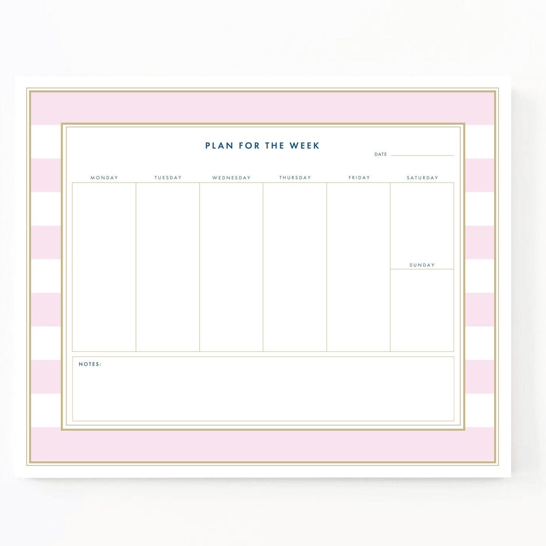 Weekly Planner Notepads Weekly Desktop Planner Week at a - Etsy
