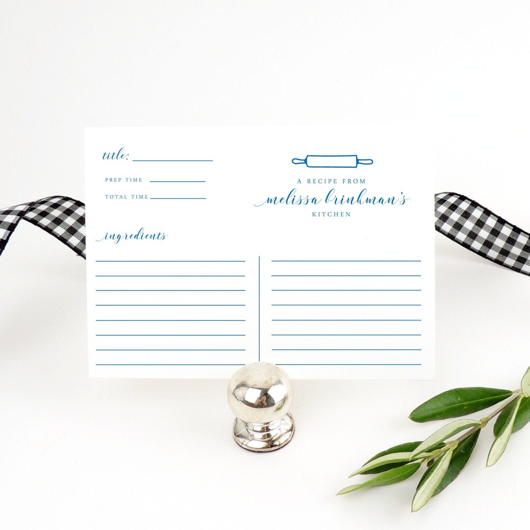 Printed Personalized Boxed Set of Recipe Cards, Recipe Kitchen Gift ...