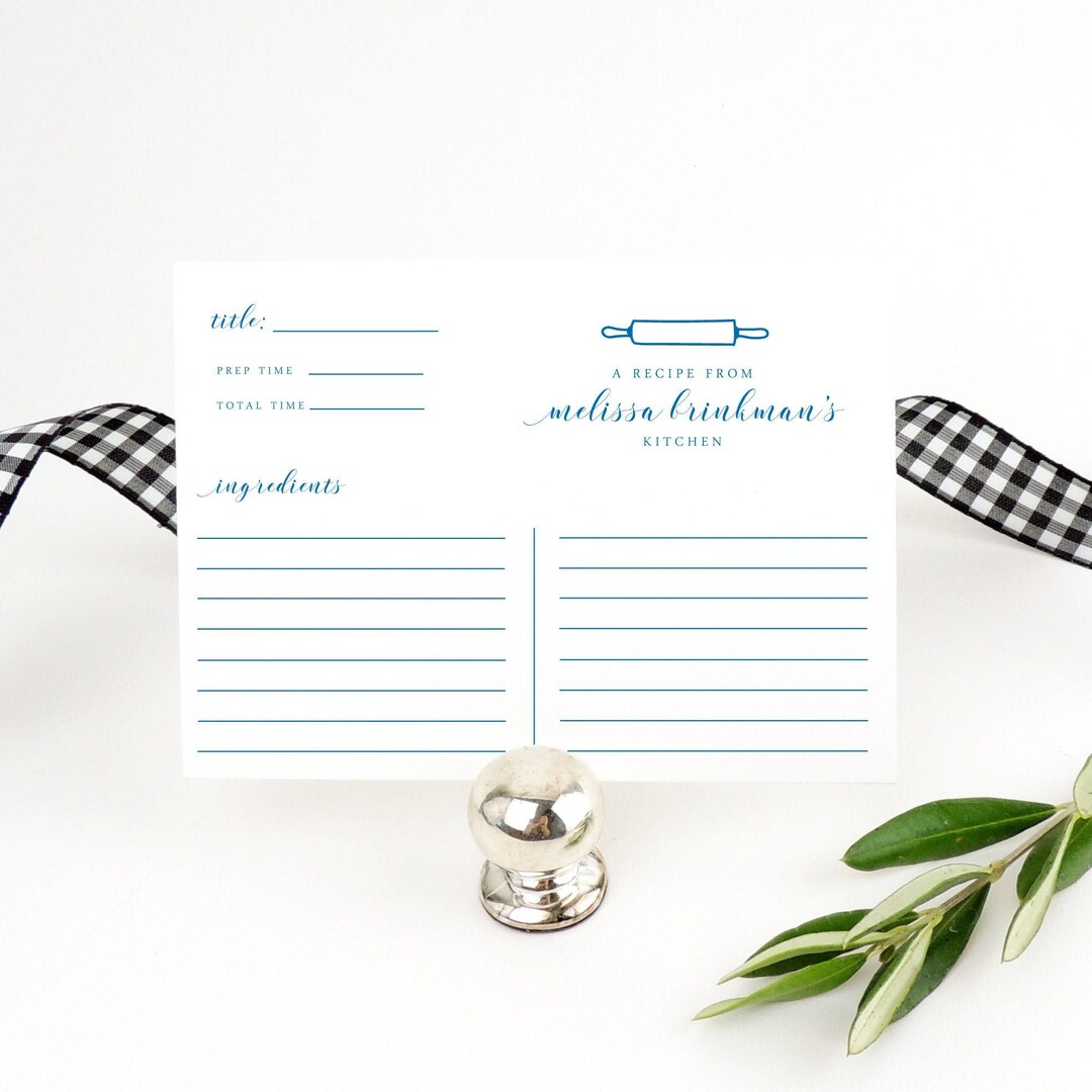 Printed Personalized Boxed Set of Recipe Cards, Recipe Kitchen Gift ...