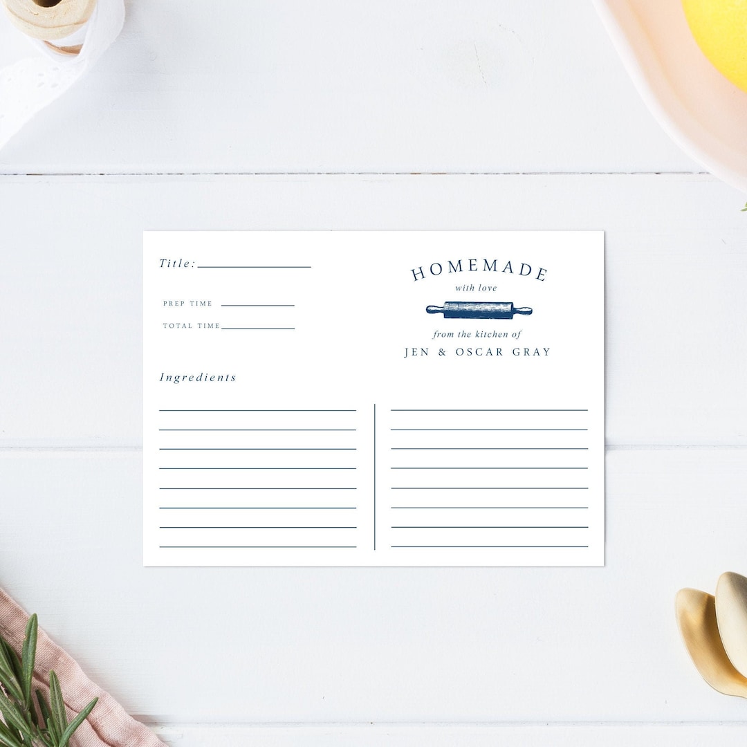 Printed Personalized Boxed Set of Recipe Cards, Recipe Kitchen Gift ...