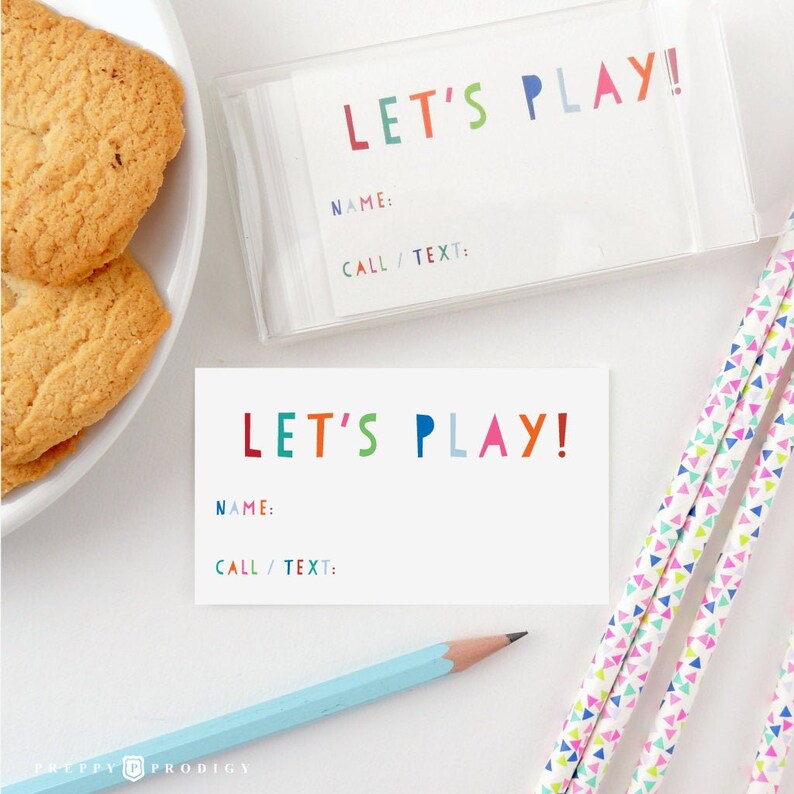 Play Date Calling Cards Kids Calling Cards Boys Girls | Etsy