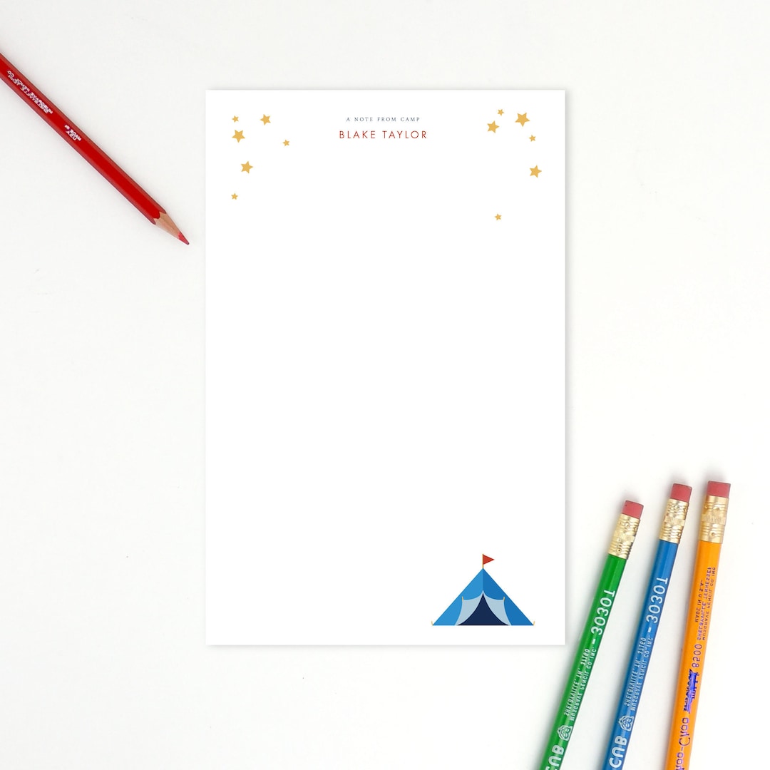 Personalized Camp Notepad, Personalized Camping Writing Paper, Custom ...