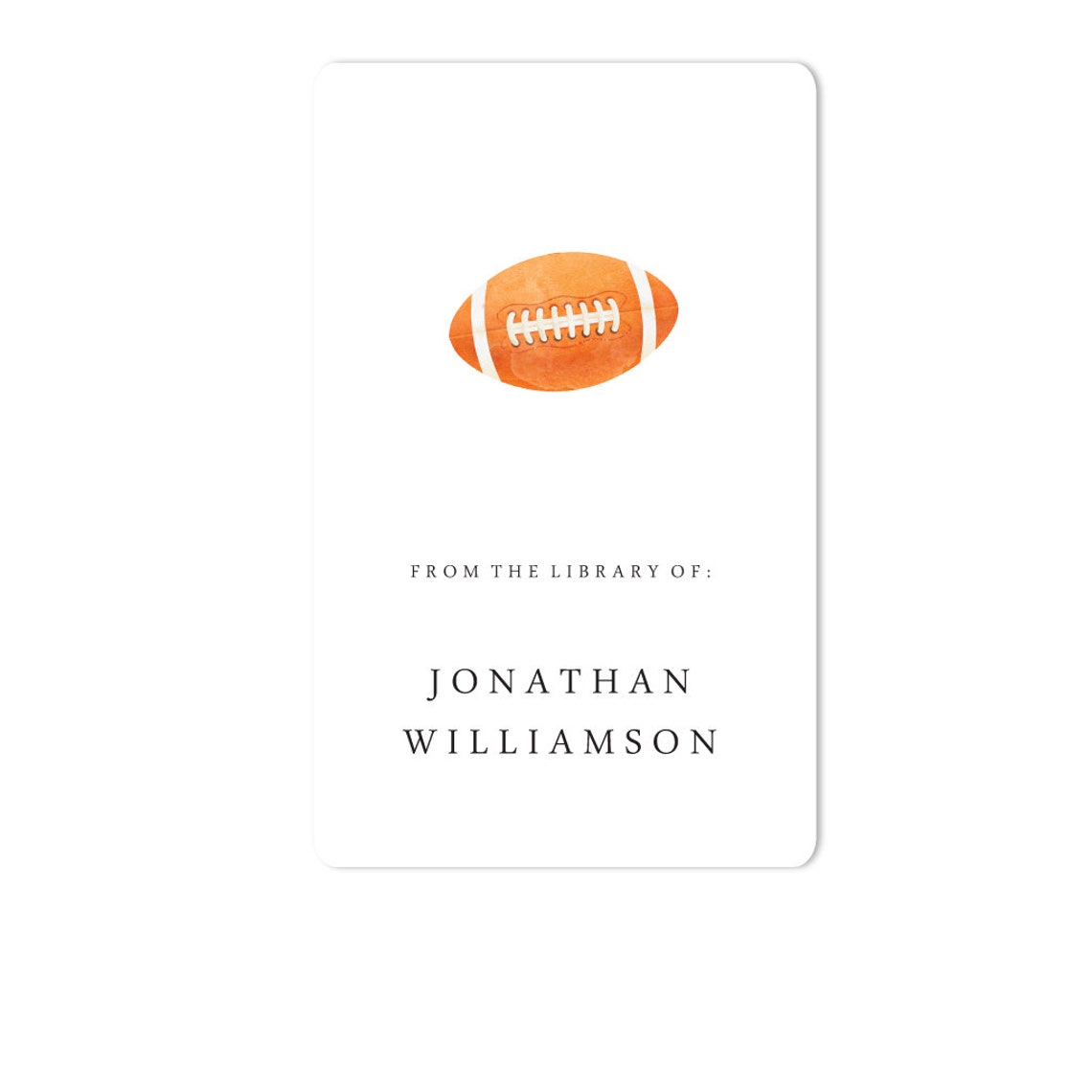 Personalized Bookplate Stickers Football Bookplates for - Etsy