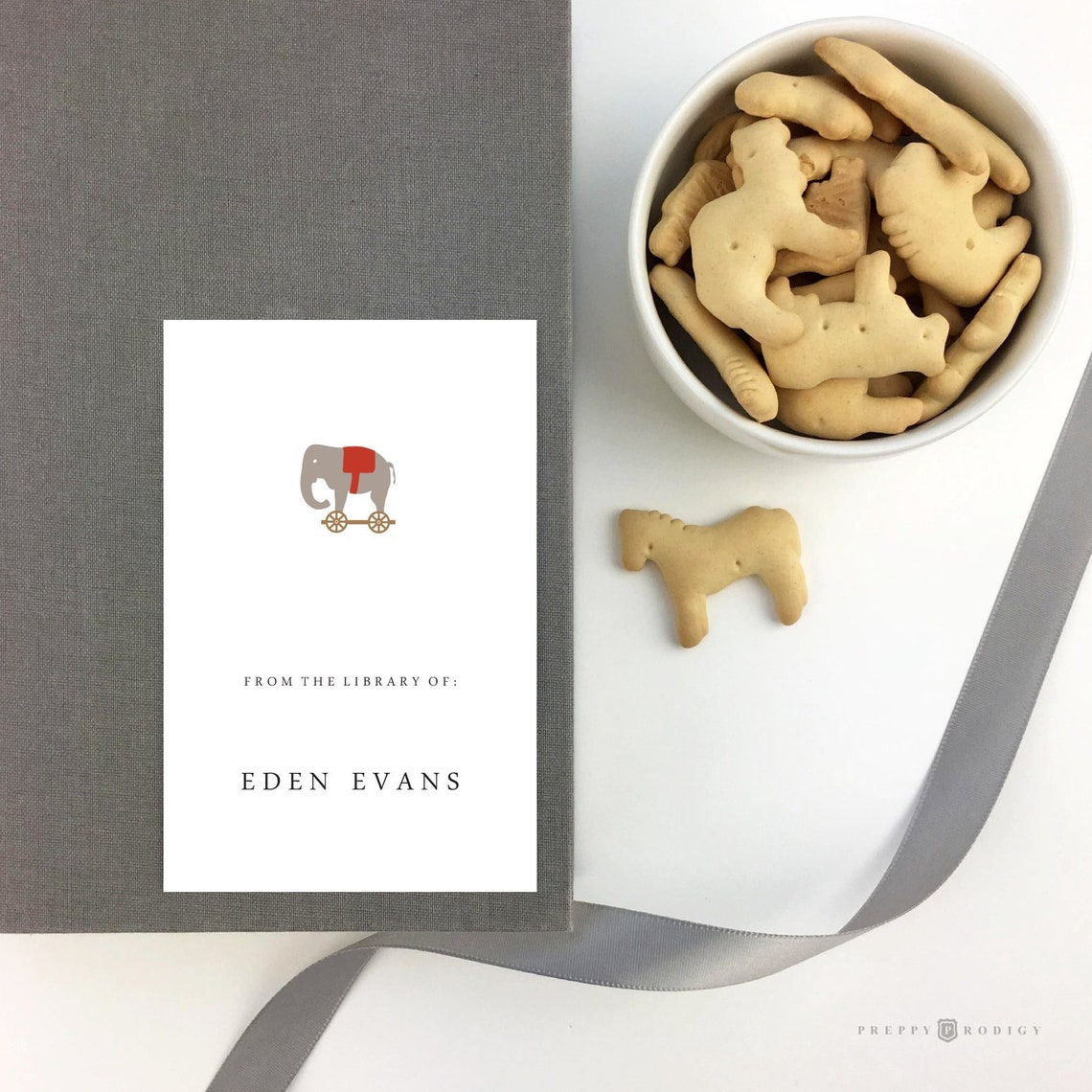 Personalized Elephant Bookplate Stickers, Kids Reading Gift, Set of 16 ...