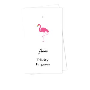 Monogrammed Gift Tags - Pink Flamingo Enclosure Cards - Etsy