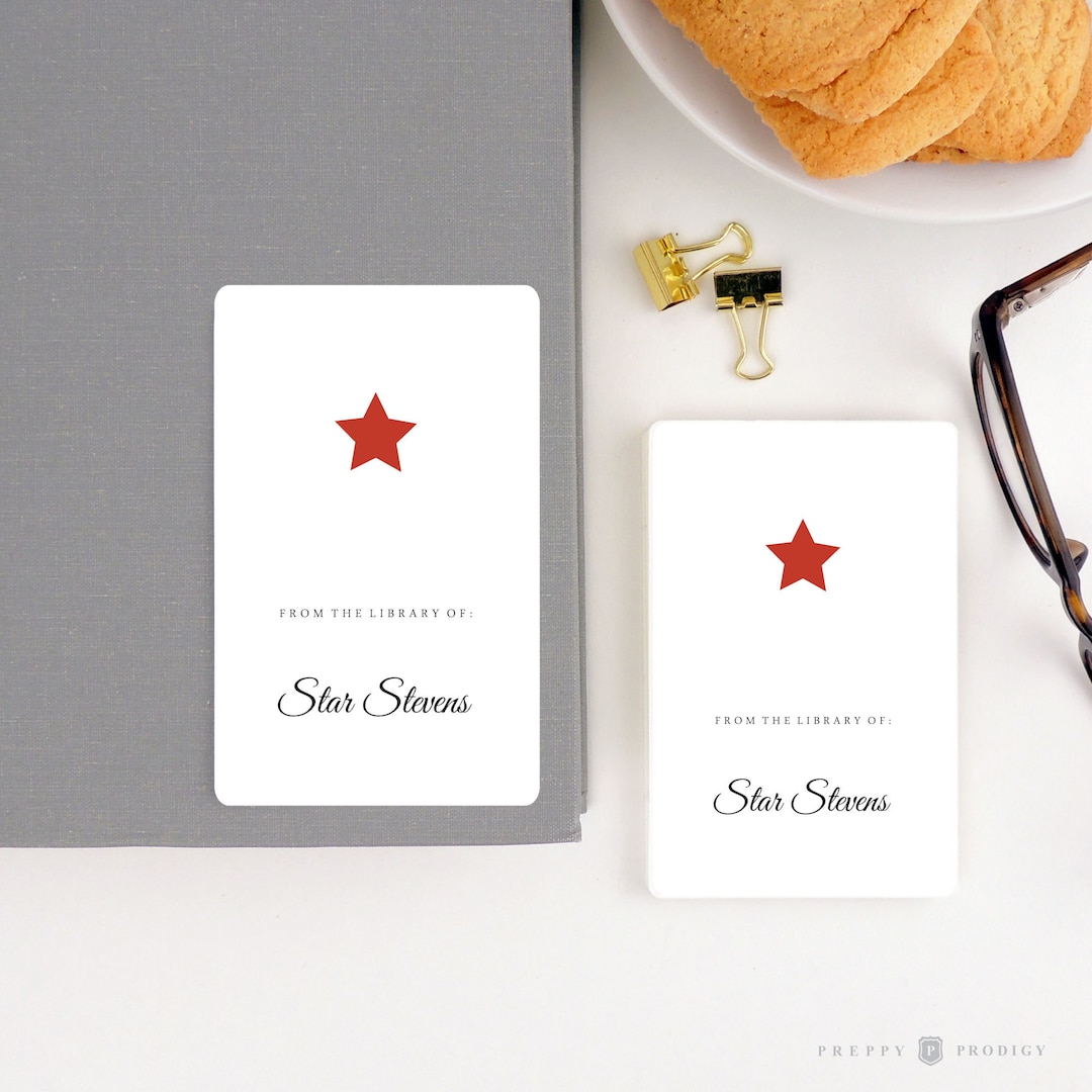 Personalized Children's Bookplate Stickers, Star Labels (set of 16) - Etsy