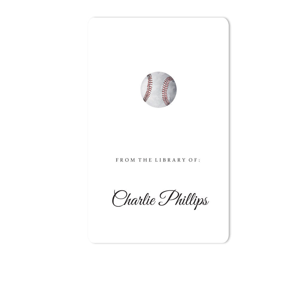 Personalized Baseball Bookplate Stickers, Library Book Labels - Etsy