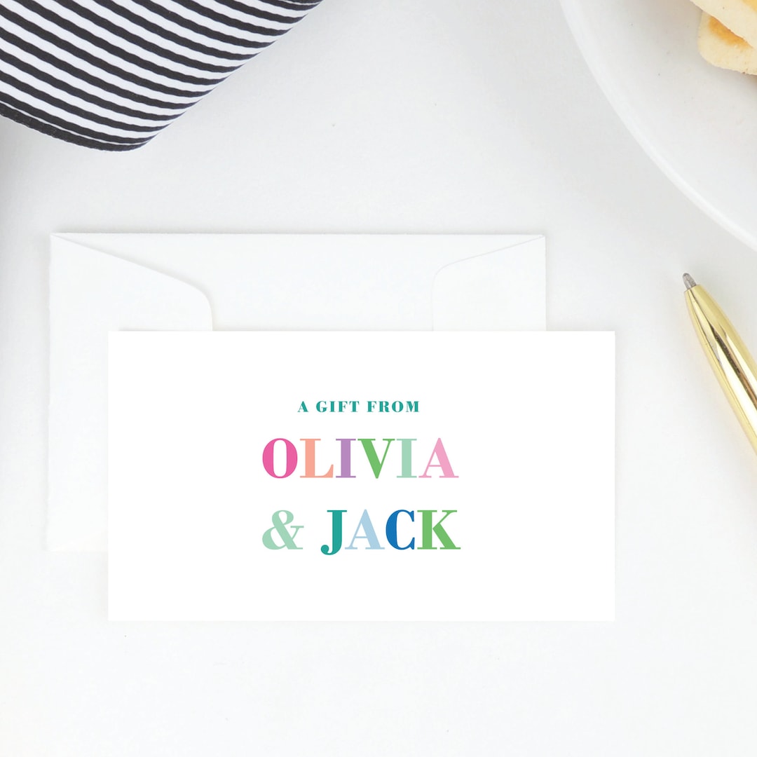 Personalized Kids Gift Cards: Rainbow Block Design - Etsy