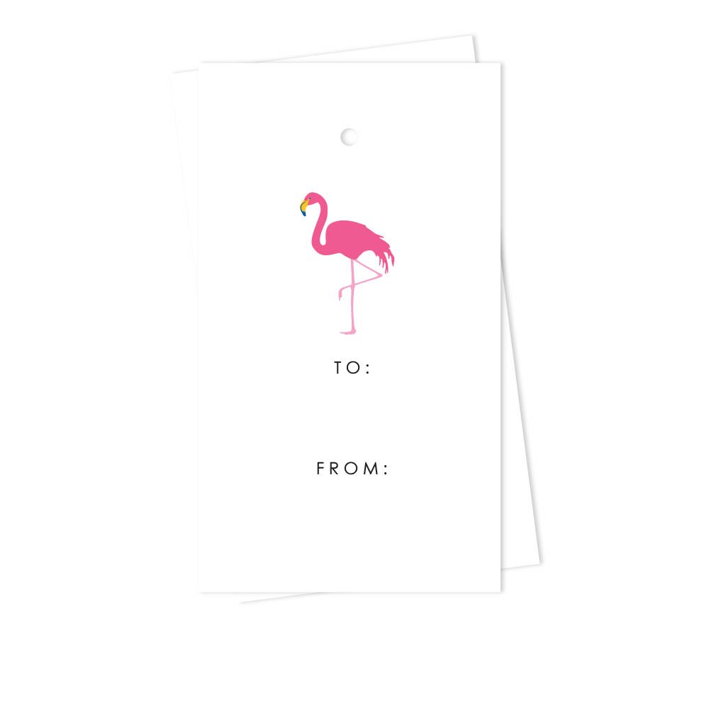 Monogrammed Gift Tags - Pink Flamingo Enclosure Cards - Etsy