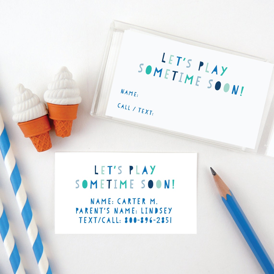 Play Date Calling Cards, Kids Calling Cards, Boys, Girls, Kids ...