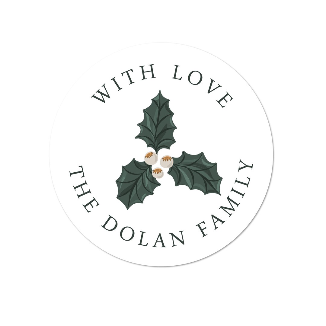 Christmas Personalized Stickers, Happy Holidays Personalized Stickers ...