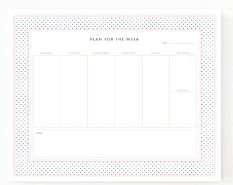 Custom Weekly Planner Notepad Greenery Planner Weekly - Etsy