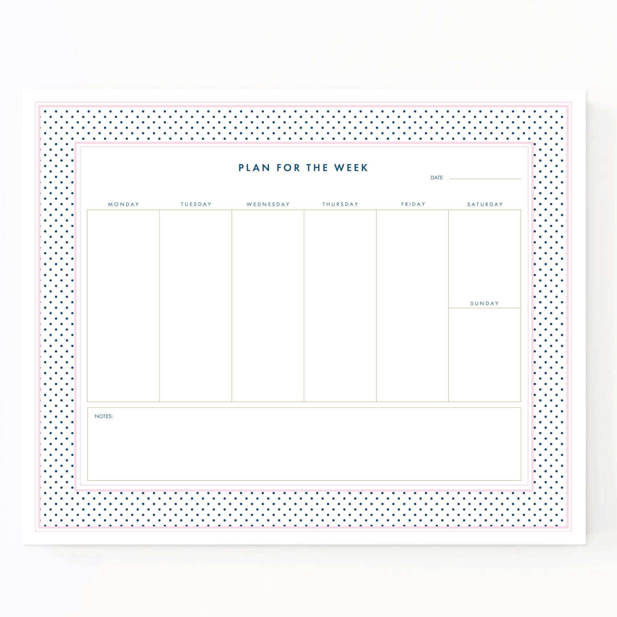 Weekly Planner Notepads Weekly Desktop Planner Week at a | Etsy