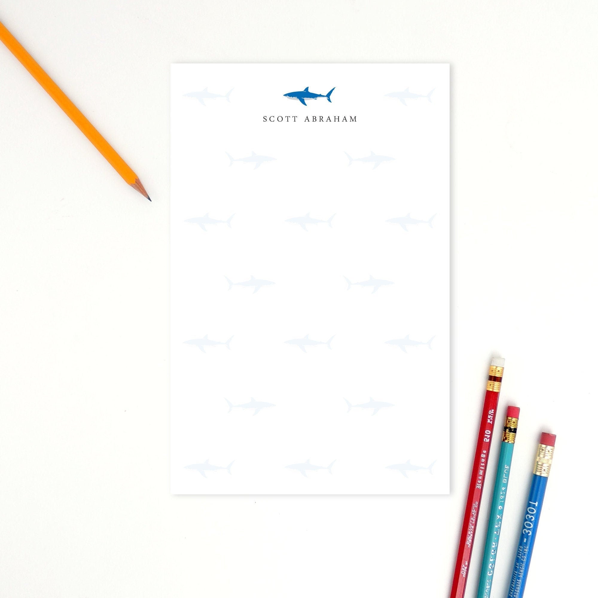 Personalized Shark Notepad, Custom Stationery - Etsy