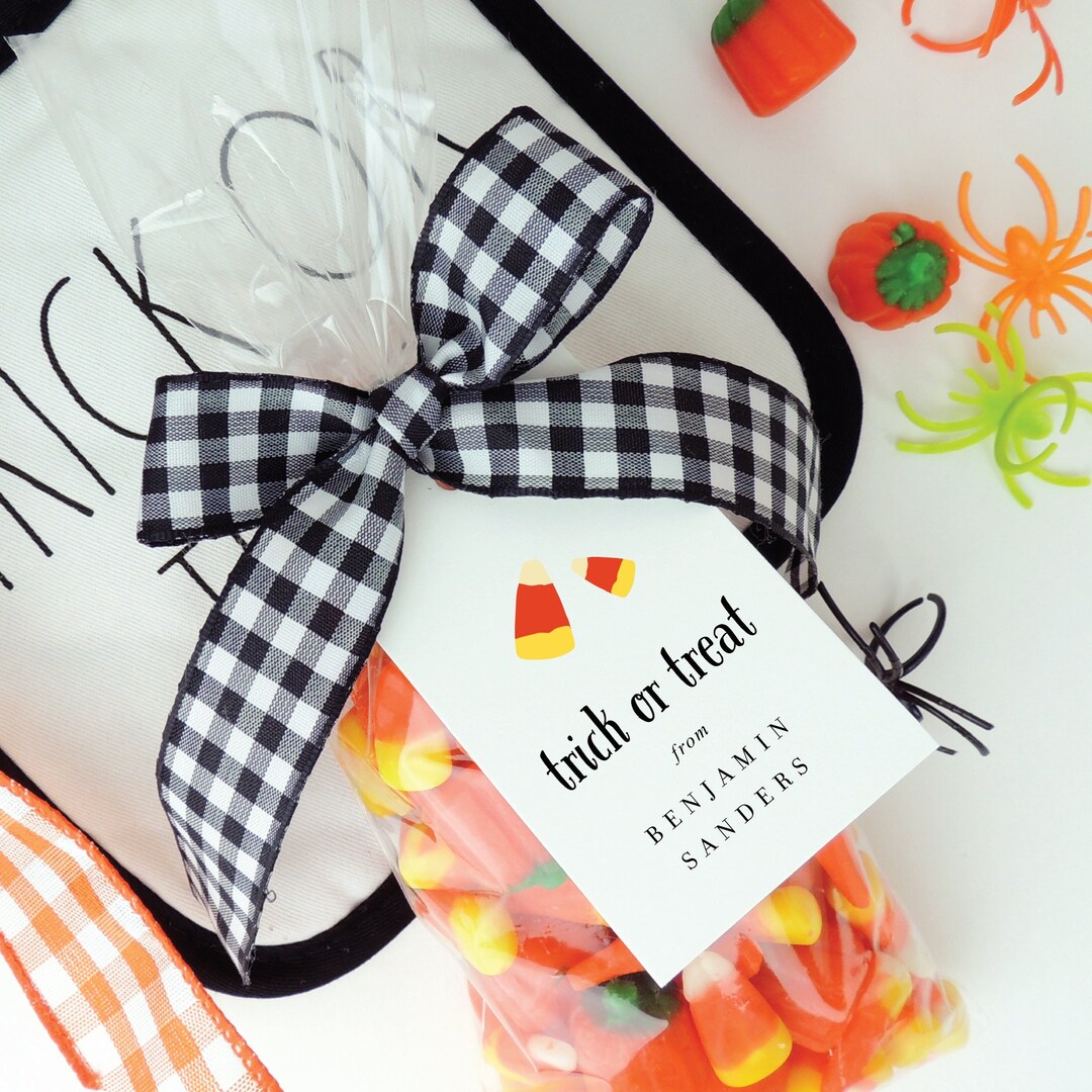 Personalized Halloween Gift Tags, Halloween Party Favor Tags, for Kids ...