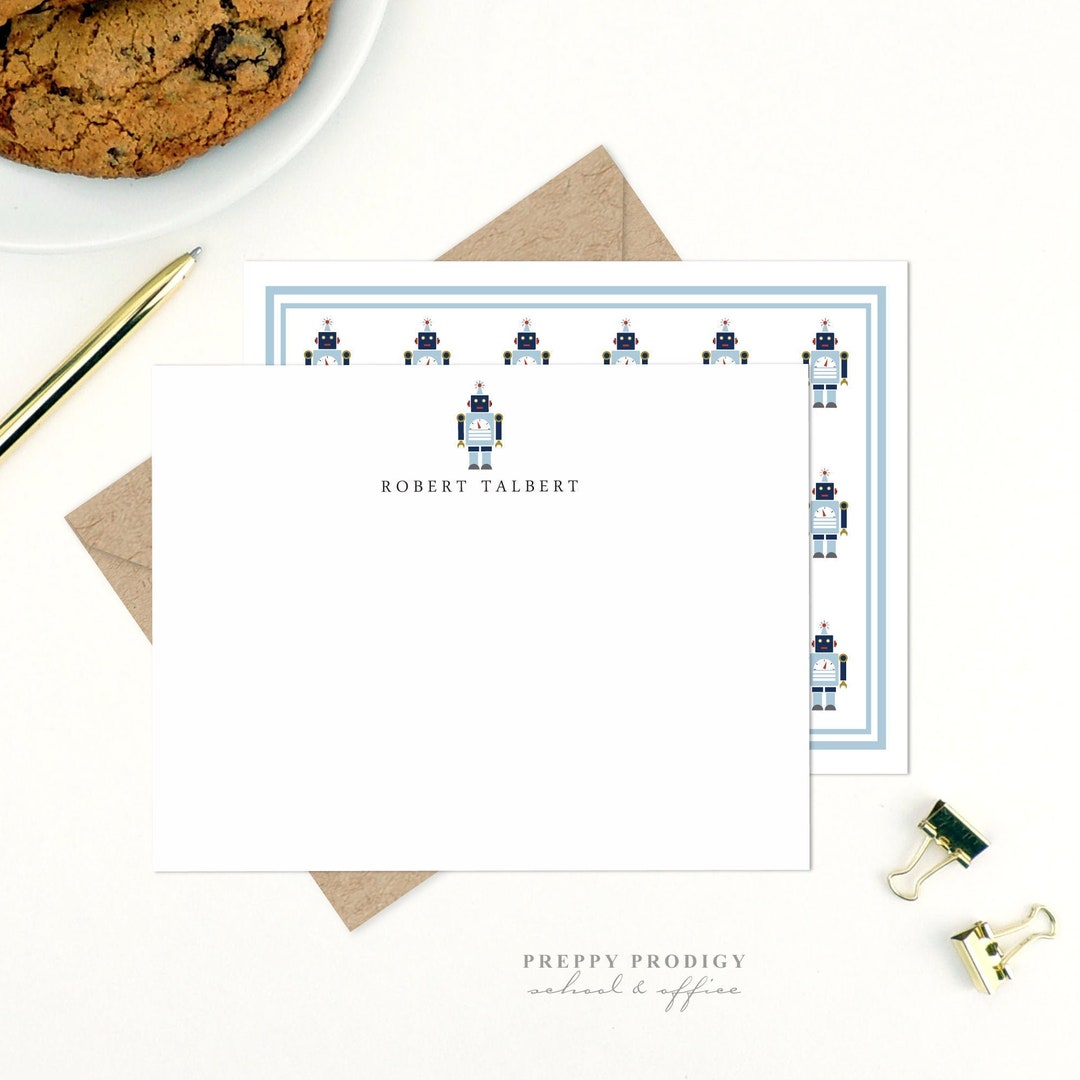 Personalized Kids Stationery Set, Kids Personalized Note Card Set, Kids ...