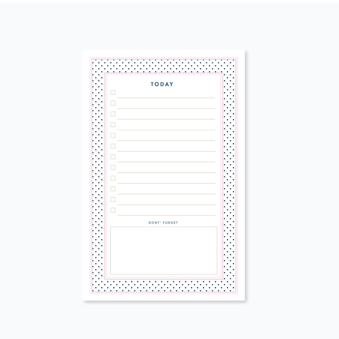 Polka Dot To-do List Notepad, Daily Planner, 50-sheet Desk Pad - Etsy