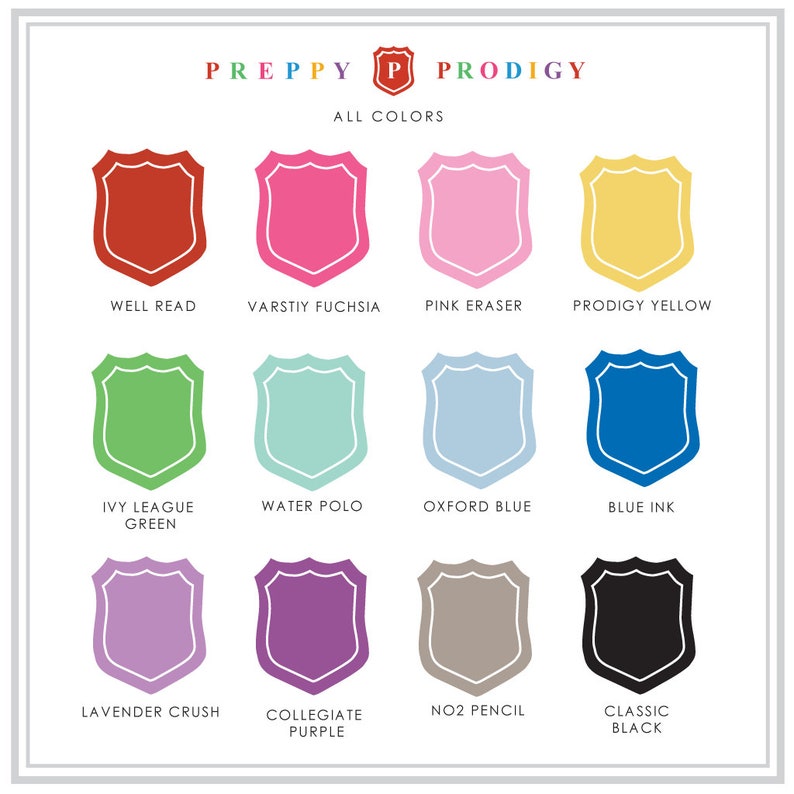 Personalized Bookplate Stickers Preppy Shield Bookplates for - Etsy