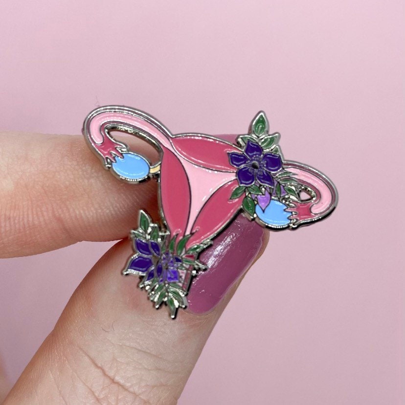 Floral Uterus Pin Badge - Etsy