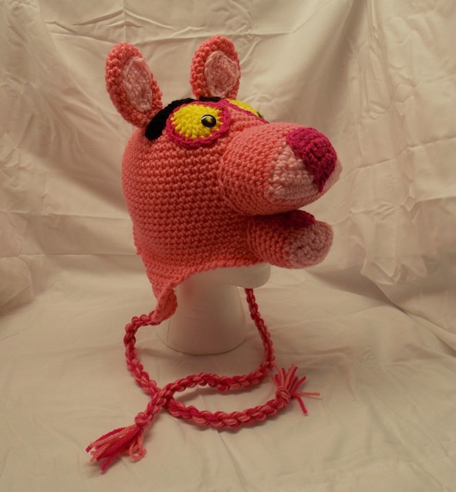 Pink Panther Hat Beanie Stocking Cap With Ear Flaps - Etsy