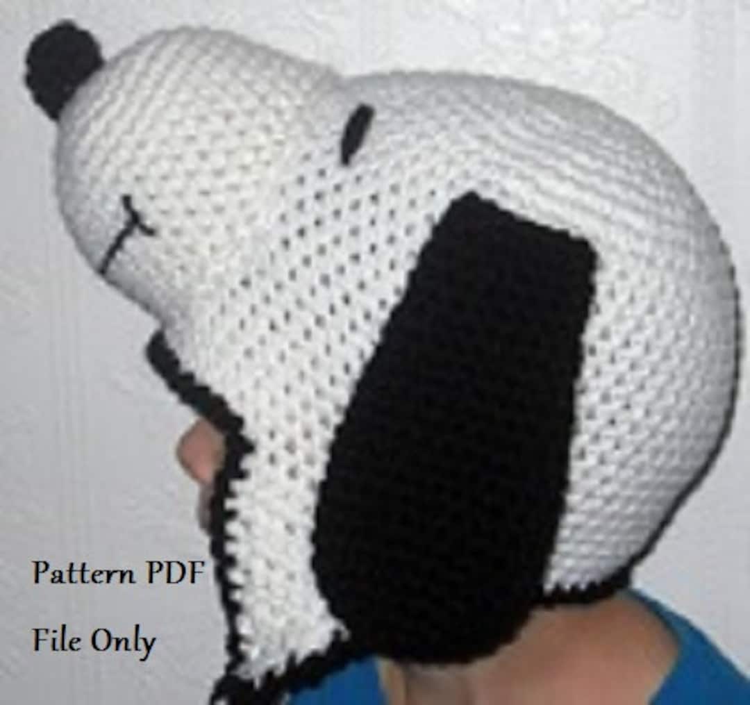 White and Black Snoopy Dog Beanie Hat Stocking Cap Wtih Earflaps ...