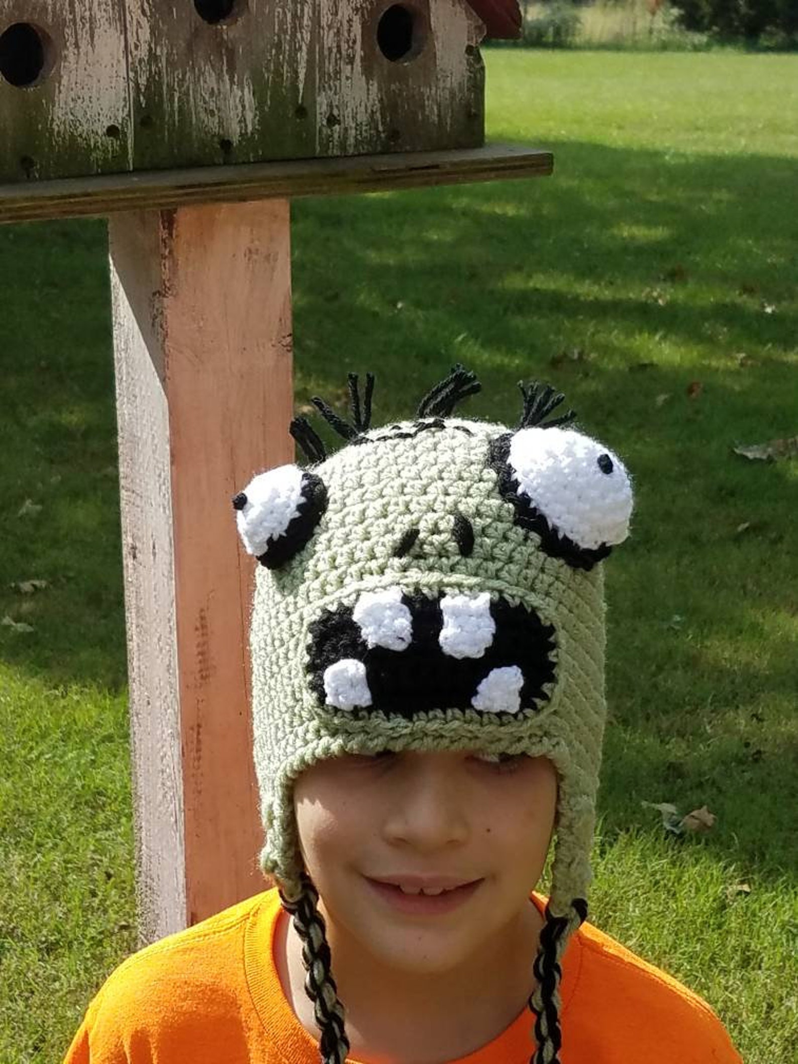 Zombie Crochet Hat Beanie Stocking Cap With Earflaps - Etsy