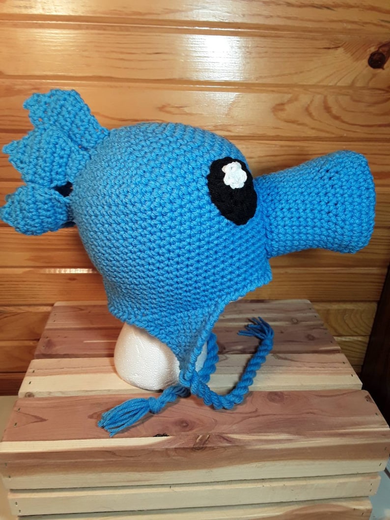 Ice Peashooter Pea Shooter Crochet Hat Beanie Stocking Cap With ...