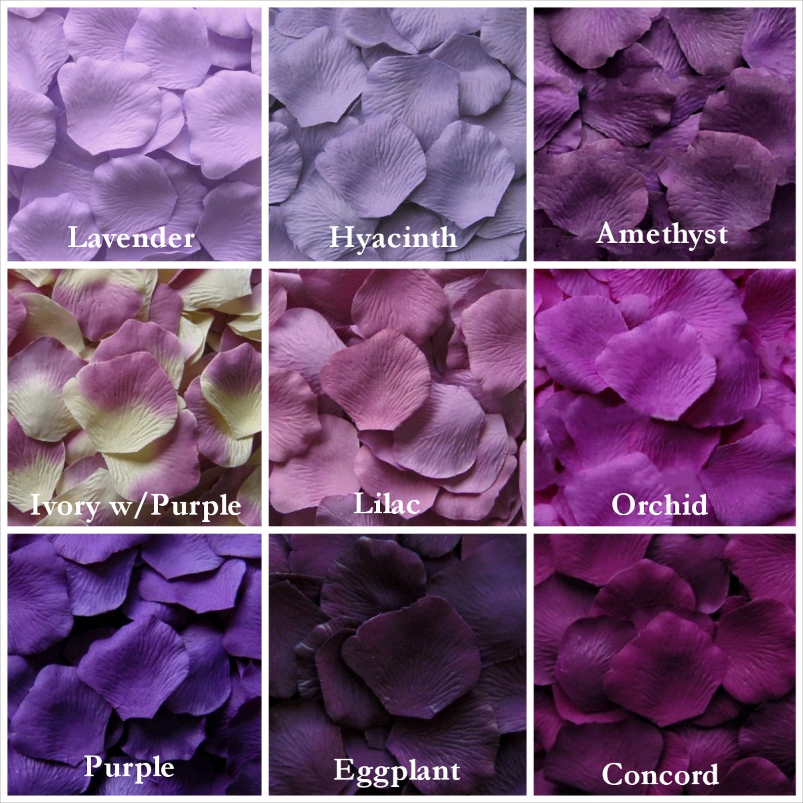 Purple Rose Petals in 14 Shades Purple Silk Rose Petals Fake | Etsy