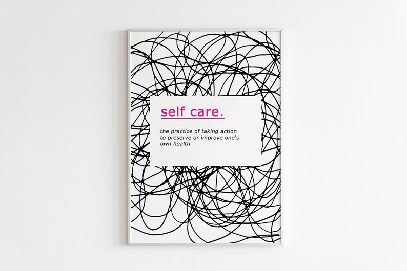 Self Care Printable Print, Digital Download, Downloadable Art, Mental ...