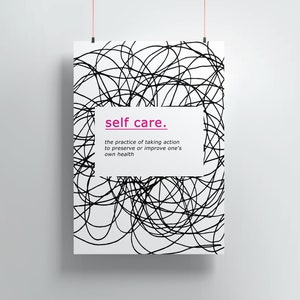 Self Care Printable Print, Digital Download, Downloadable Art, Mental ...