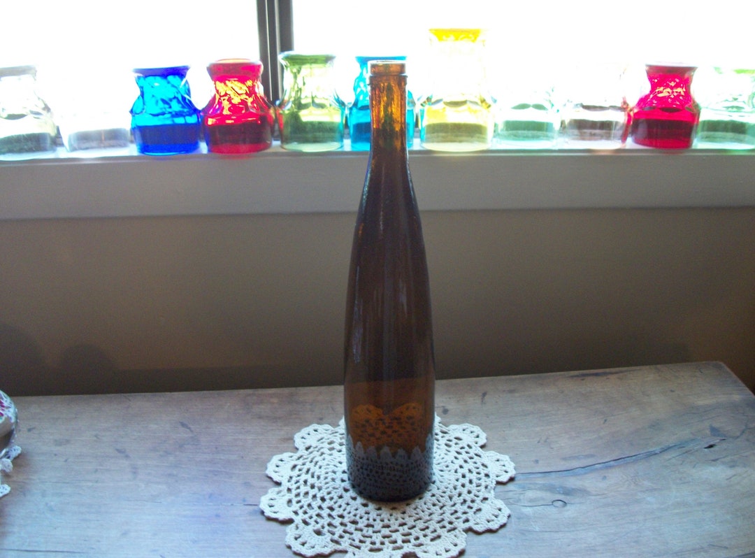 Crude String Lip Hock Wine Bottle Ca 1870-90s Era Golden Honey Turn ...