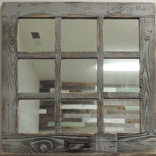 8 Pane Farmhouse Wall Decor Window Mirror Rustic Window - Etsy
